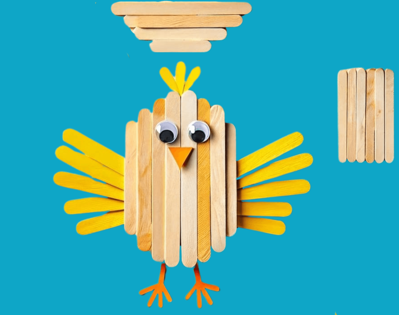 Easy Popsicle Stick Chick Craft for Kids - Ak Pal Kitchen