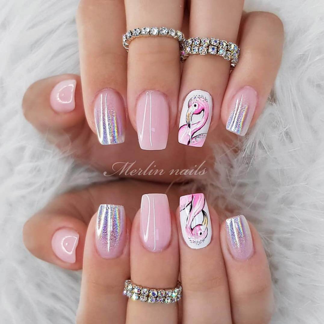 31 Cute Flamingo Nails - Ak Pal Kitchen