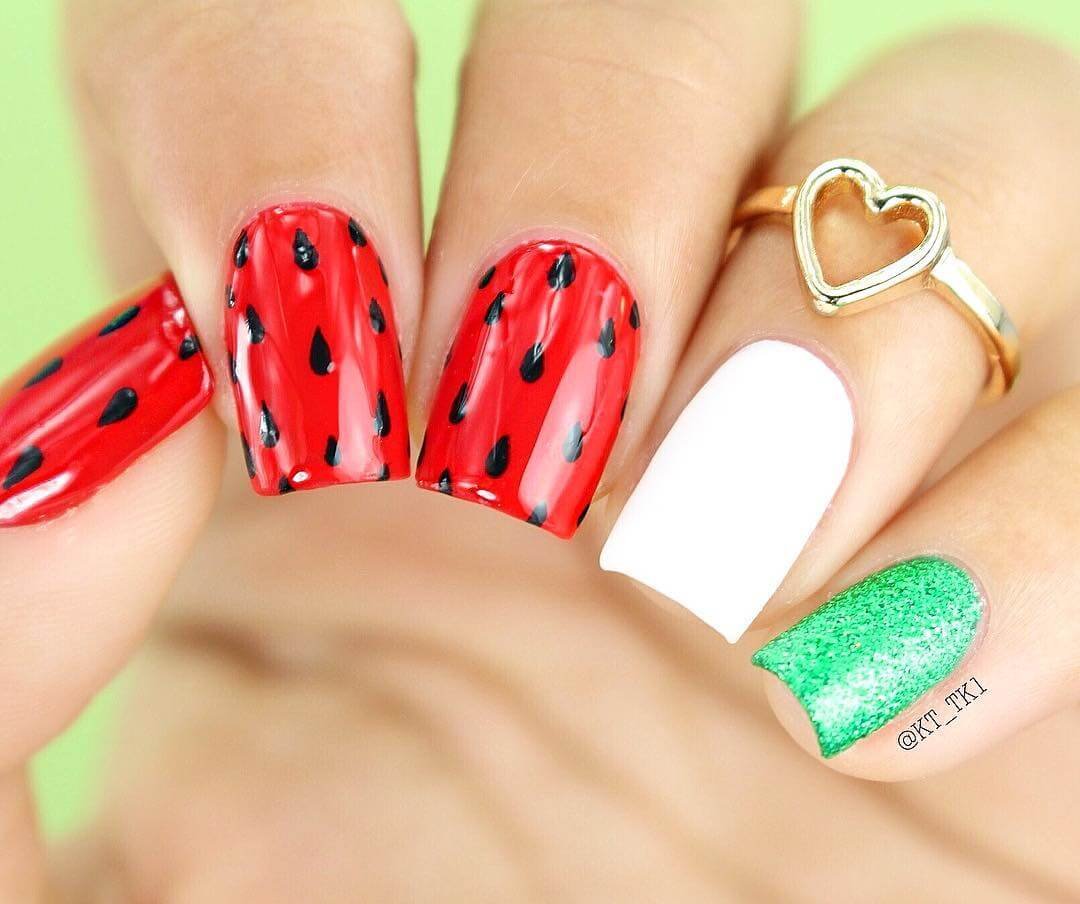 31 Cute Watermelon Nails - Ak Pal Kitchen