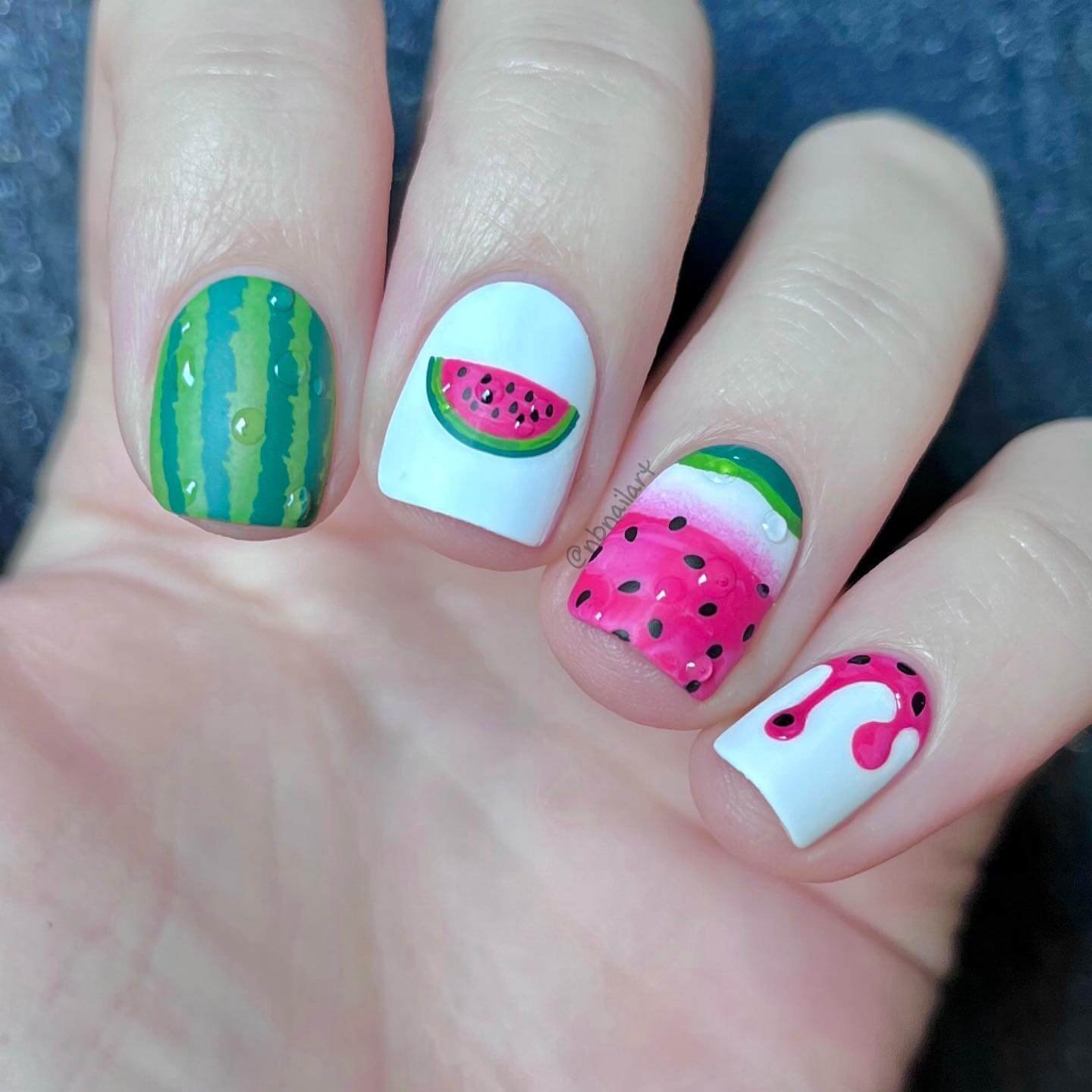 31 Cute Watermelon Nails - Ak Pal Kitchen