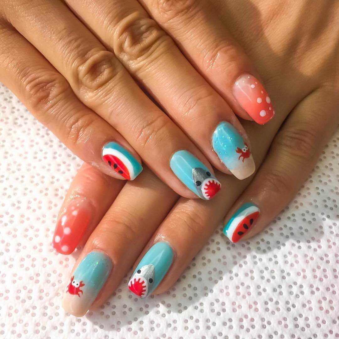31 Cute Watermelon Nails - Ak Pal Kitchen