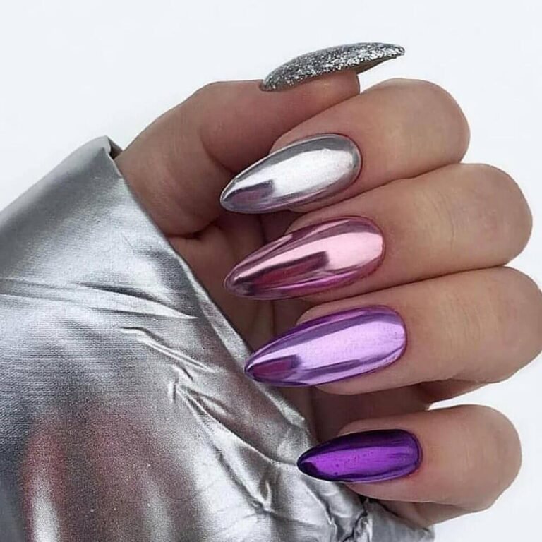 31 Stunning Metallic Nails - Ak Pal Kitchen