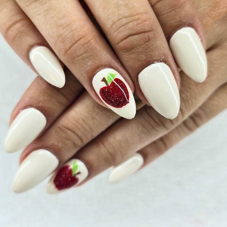 21 Cute Apple Nails - Ak Pal Kitchen