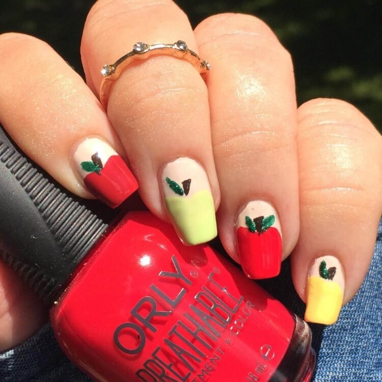 21 Cute Apple Nails - Ak Pal Kitchen