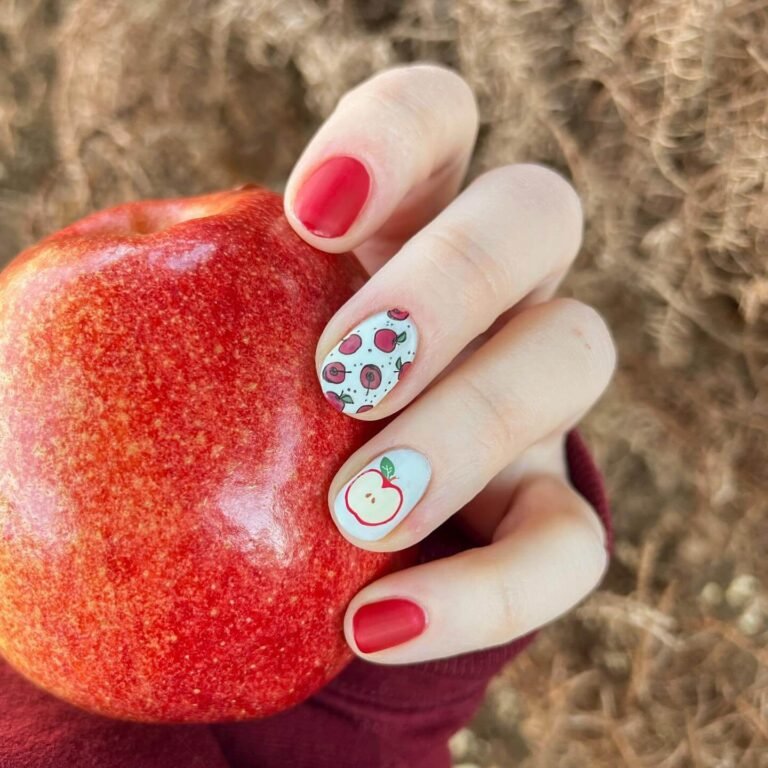 21 Cute Apple Nails - Ak Pal Kitchen