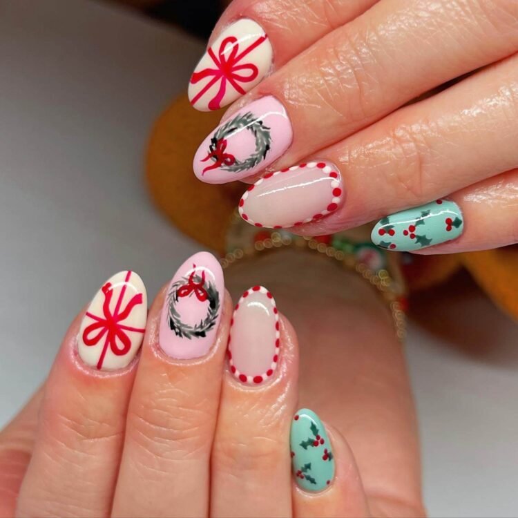 31 Festive Candy Cane Nails - Ak Pal Kitchen